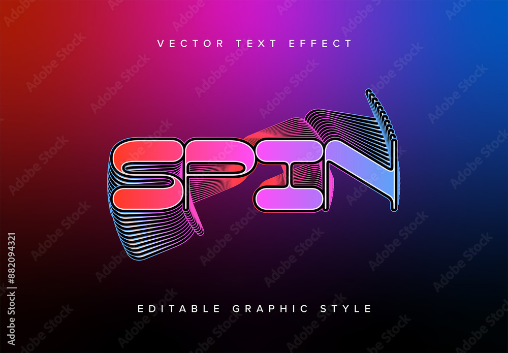 Colourful Spinning Text Effect Mockup Stock Template | Adobe Stock