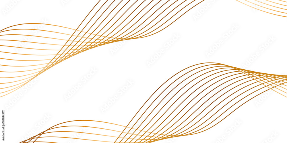 Abstract technology and science flowing golden wave curved lines on ...