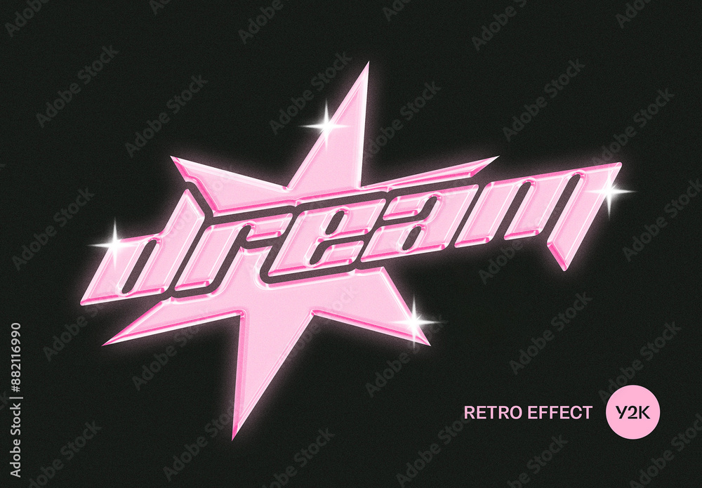 Retro Glow Text And Logo Effect Mockup Stock Template | Adobe Stock