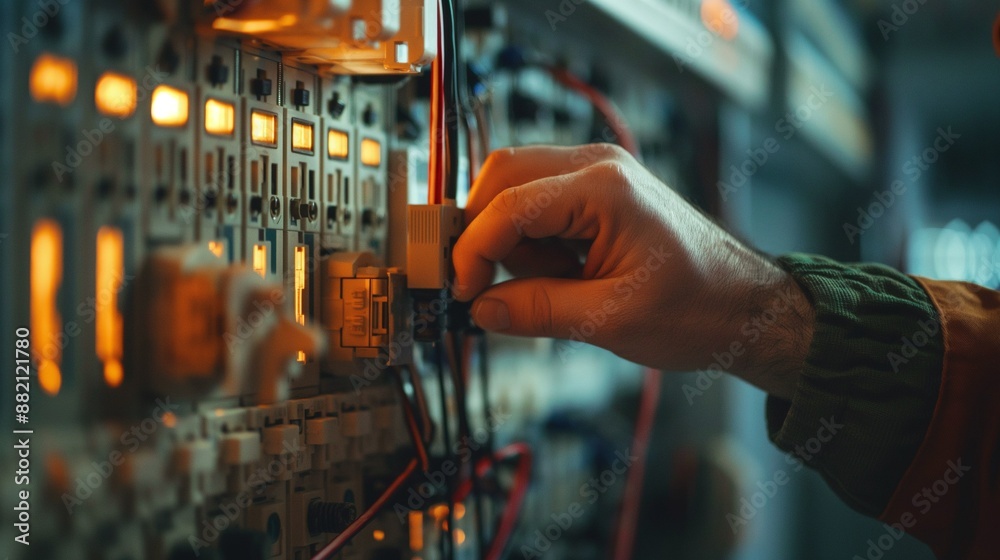 Activating the control panel's circuit breaker after it tripped from an ...