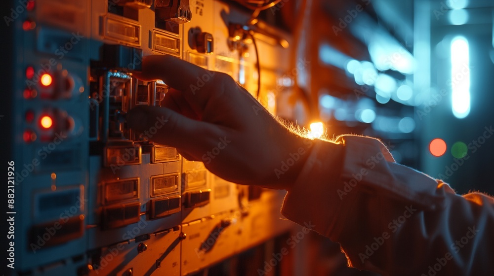 Activating the control panel's circuit breaker after it tripped from an ...