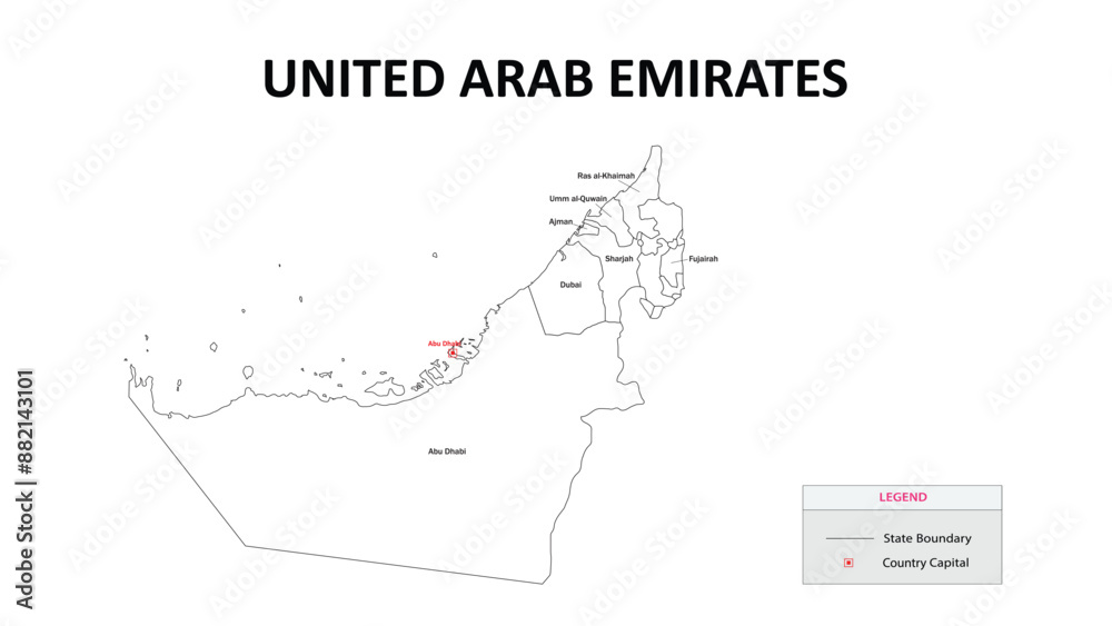 United Arab Emirates Map. State map of United Arab Emirates. State map ...