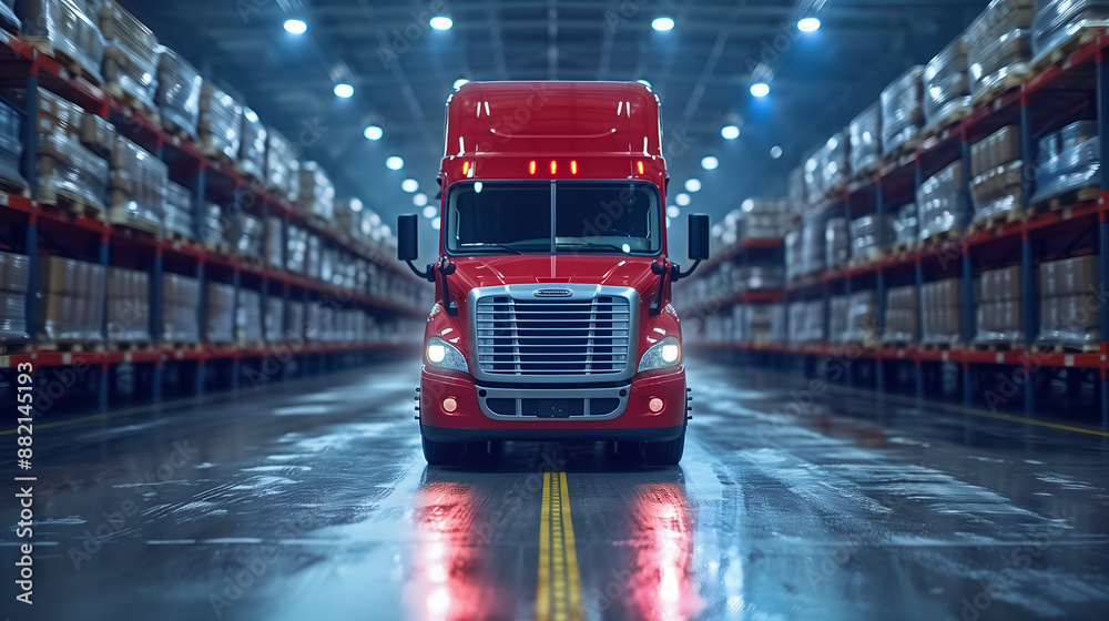 promotional image for a new line of refrigerated trucks. Highlight the ...