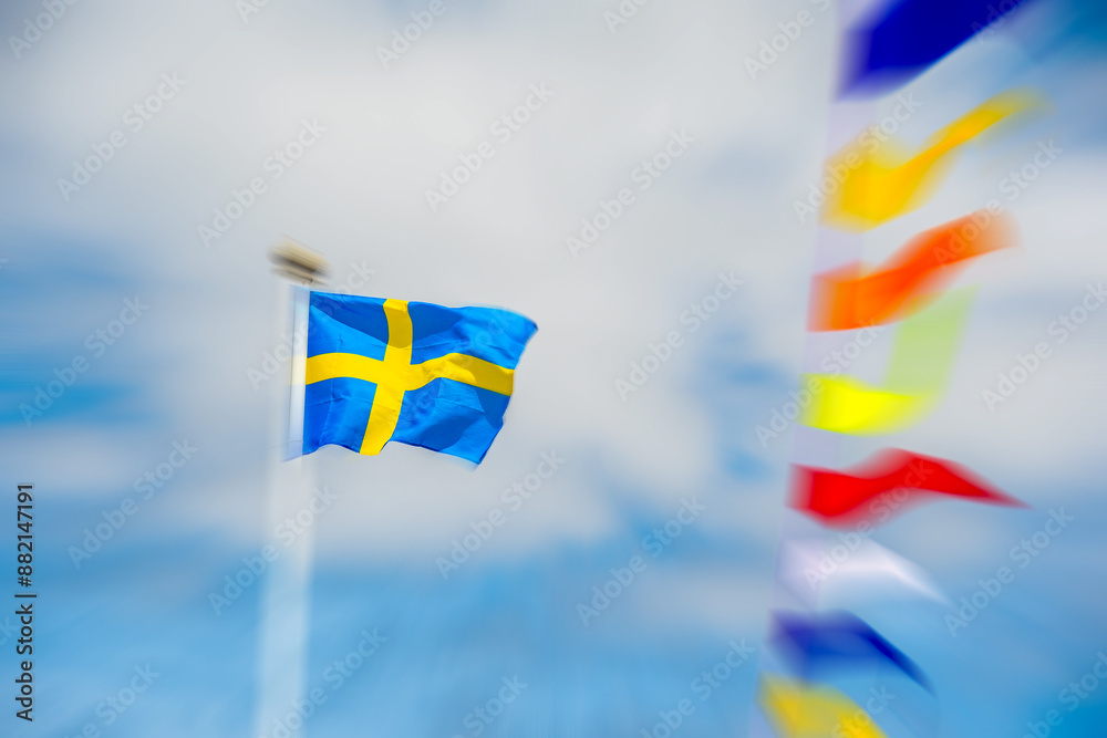 Swedish flag with added motion blur and added vibrancy. Striking visual ...