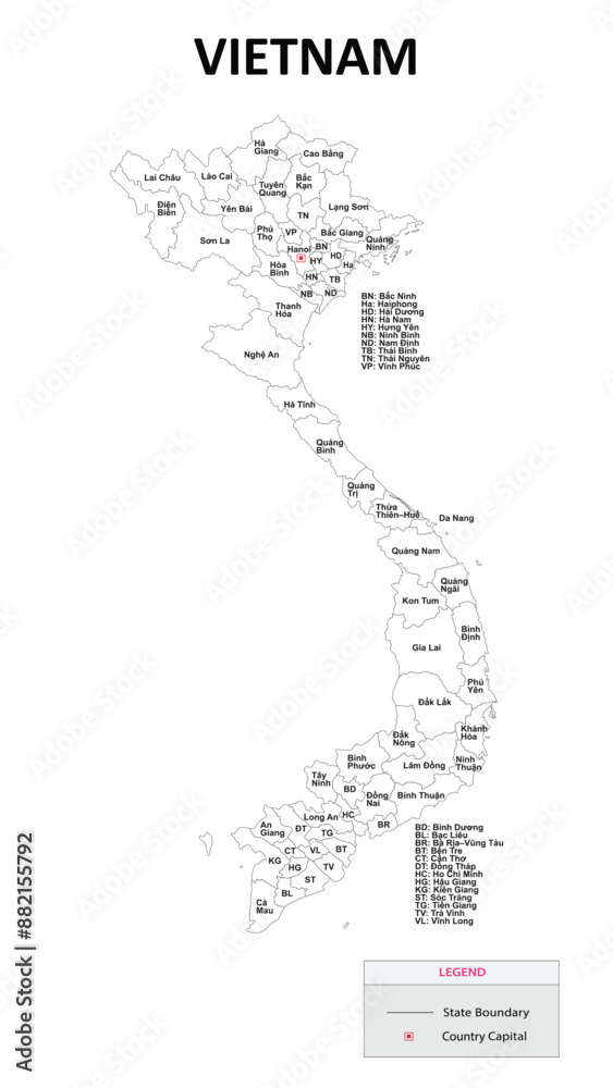 Vietnam Map. State and State map of Vietnam. Administrative map of ...