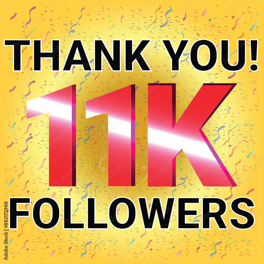 11K Followers Thank You for social media networks, the anniversary ...