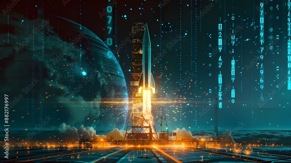 Launch sequence optimization algorithms, trajectory planning, digital rocket launch with binary ...