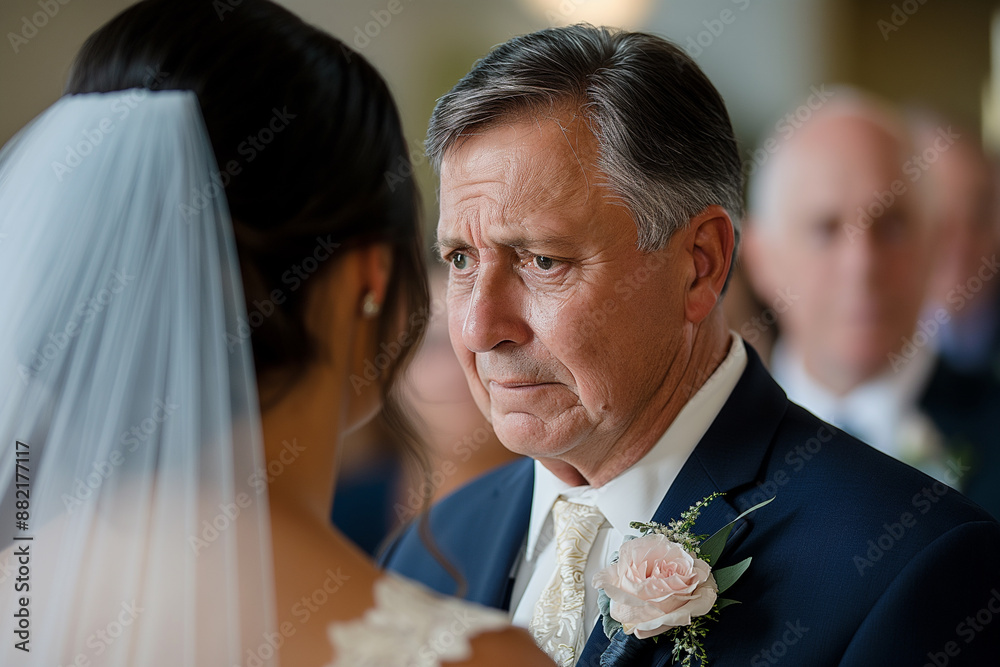 dad crying at his daughter wedding Stock Photo | Adobe Stock