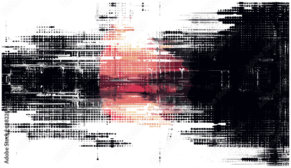 Vetor de Glitch overlay vector with a transparent background, video ...