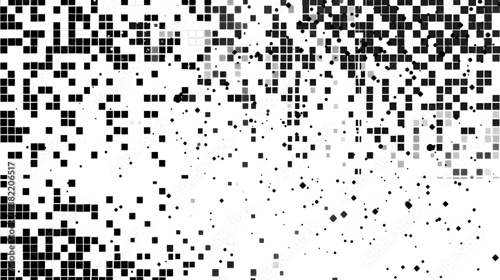 Modern Stylish Halftone Technology Seamless Texture. Tech Abstract Background with Random Size ...