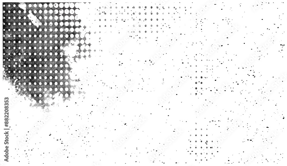 Vector halftone concrete texture, cracked concrete scribble effect, old ...