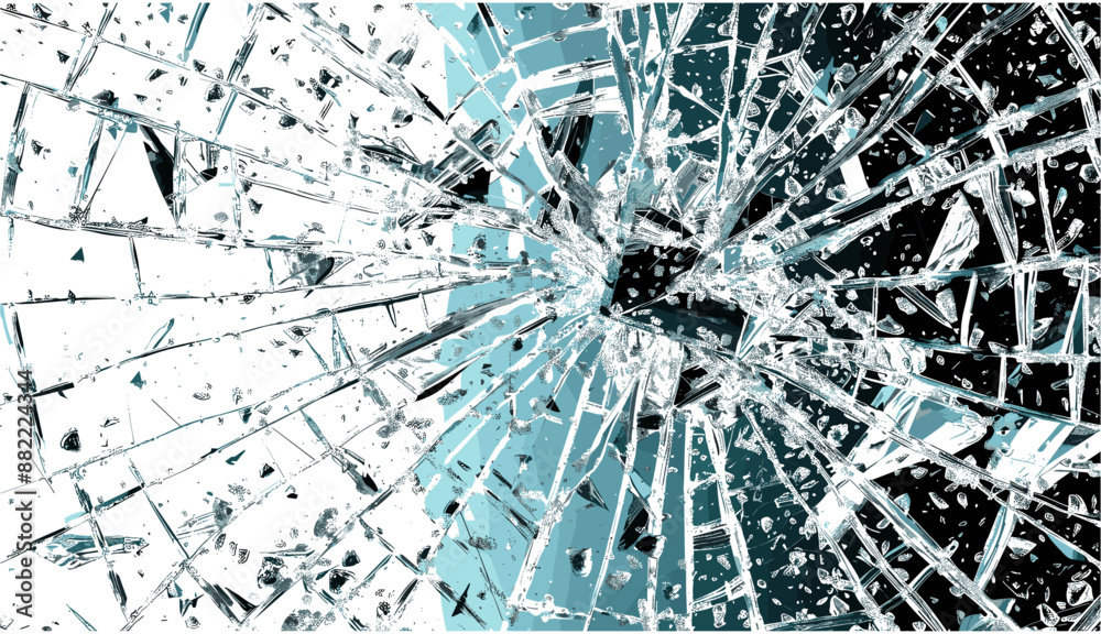 cracks radiating outward, sputtering effect background, Shattered glass ...