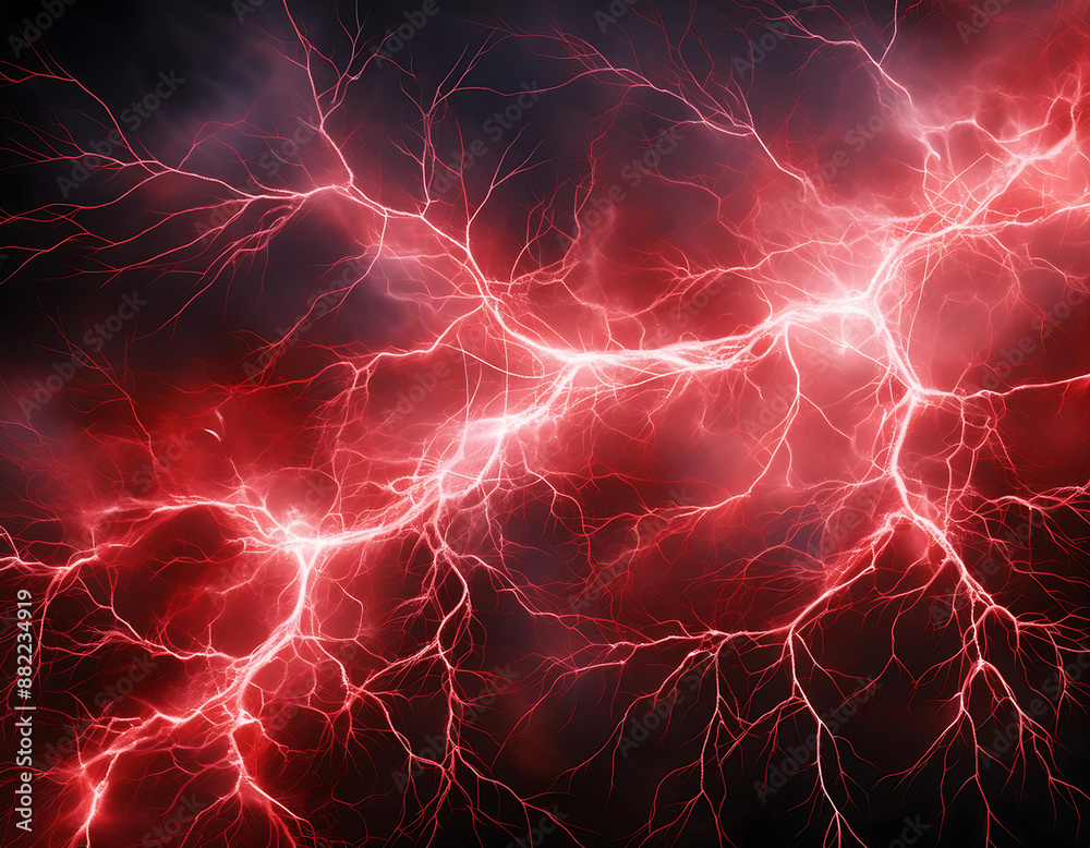 Red Electricity- Electrifying red lightning bolts, isolated on a ...
