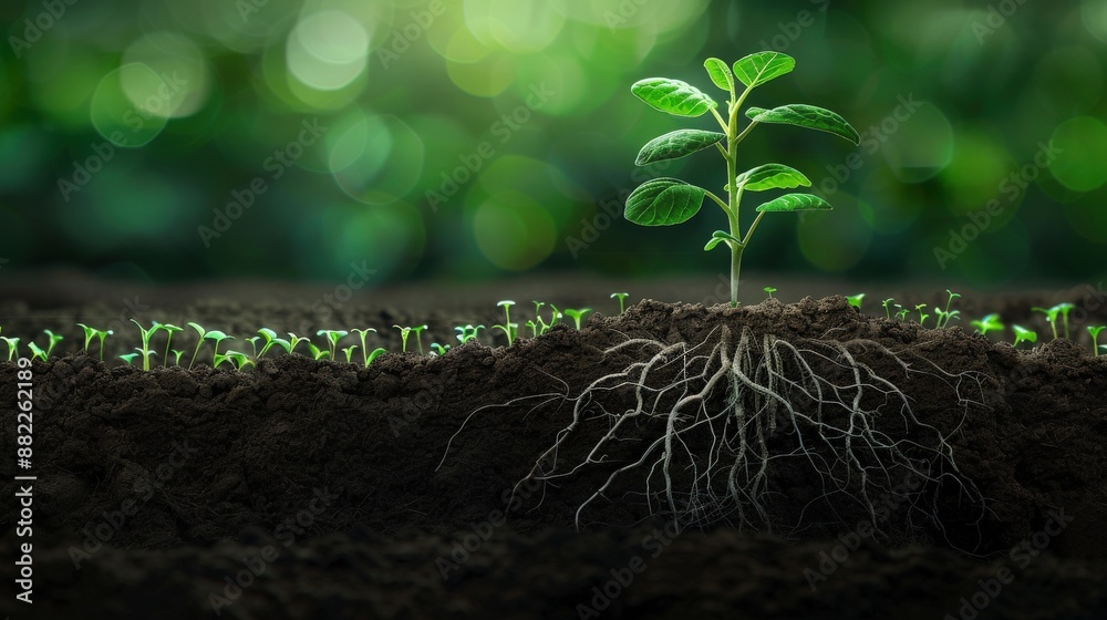 Soil compaction reducing root growth in plants Stock Photo | Adobe Stock