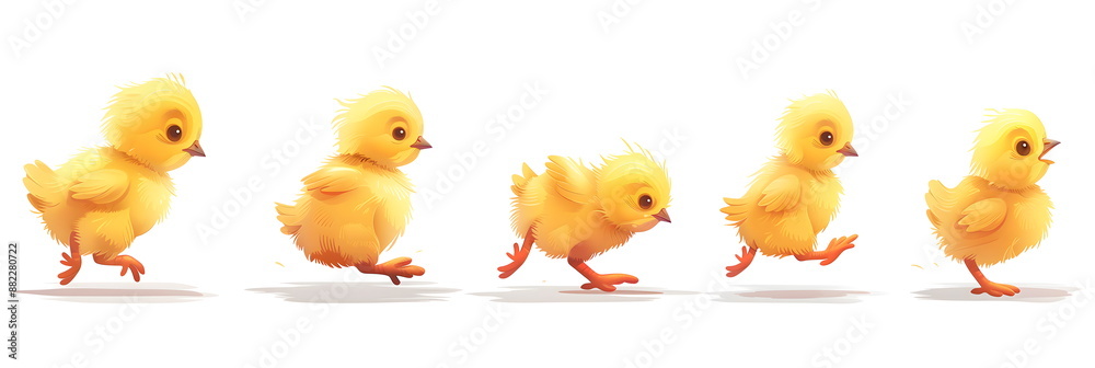 Running chicken sprite sheet isolated on white background. Can be used ...