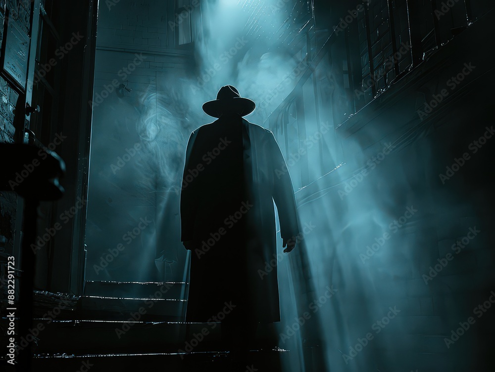 Artistic photograph of a film noir-inspired scene, with moody lighting ...