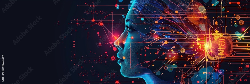 Digital Identity and Data Connections - An abstract digital art ...