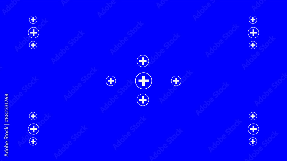 Foto de Blue screen with VFX motion tracking markers. Chroma key color ...