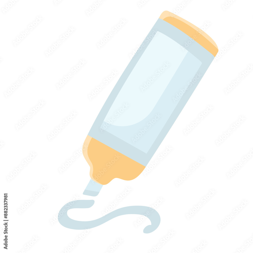 Blue water marker in flat cartoon style isolated on white background ...