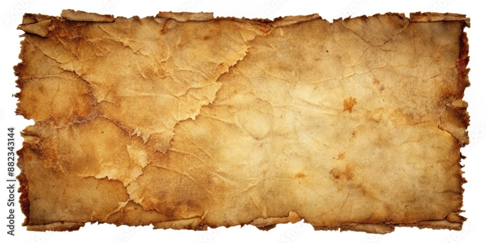 Ilustrace „Aged, worn, and torn parchment paper background with dirty ...