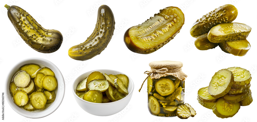 Pickles, Pickled gherkins, Preserved Marinated cucumbers vegetable ...