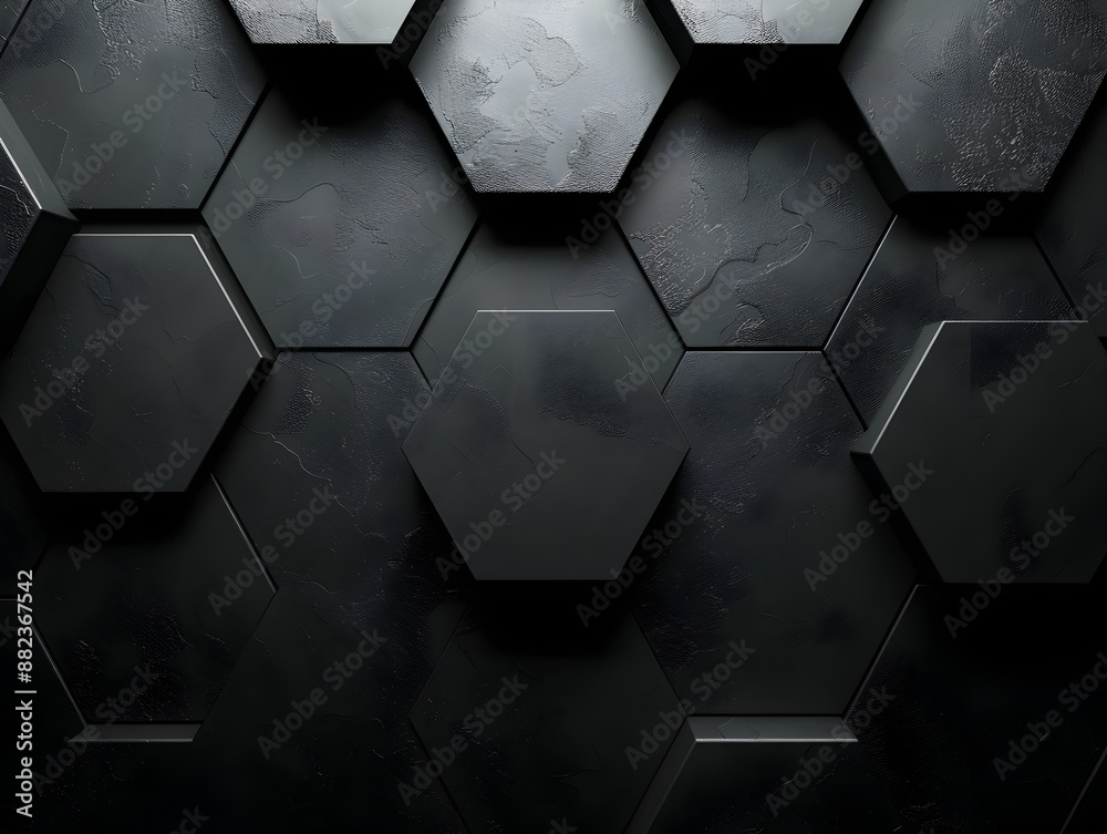 Black background with a dark grey hexagonal pattern, this high ...