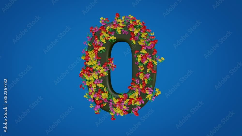 The 3d zero number moving right and left is designed in a style full of ...