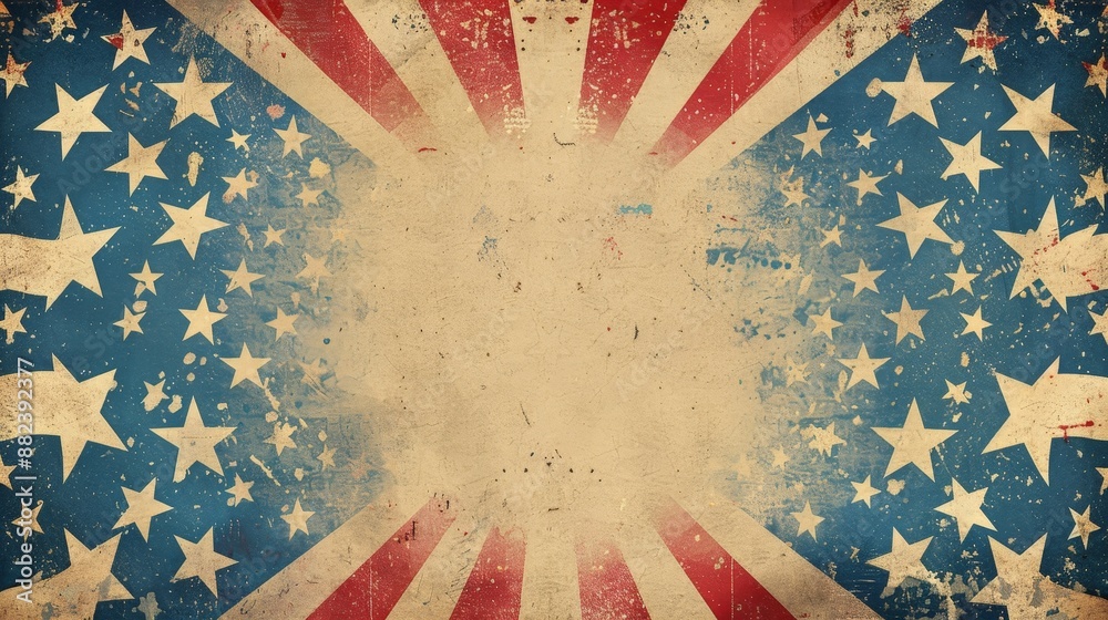 Vintage background with colors and elements of the American flag Stock ...