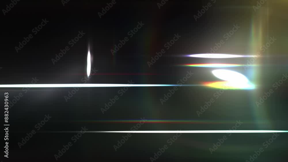 Prism Rainbow Light Flares Overlay on Black Background. Lens Flare Leak ...