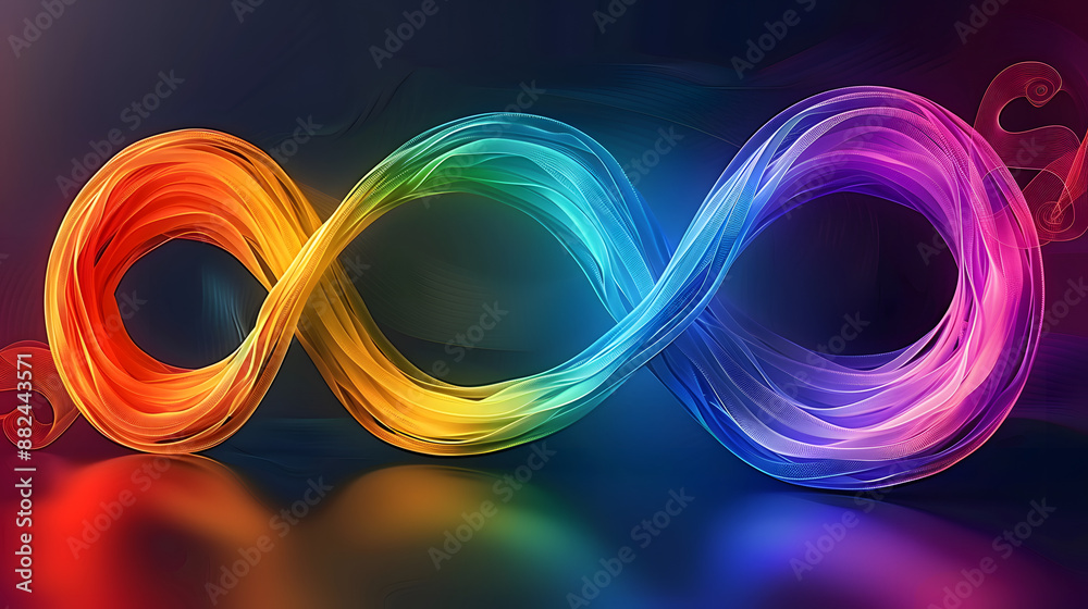 World Autism Awareness Day background with rainbowcolored infinity ...