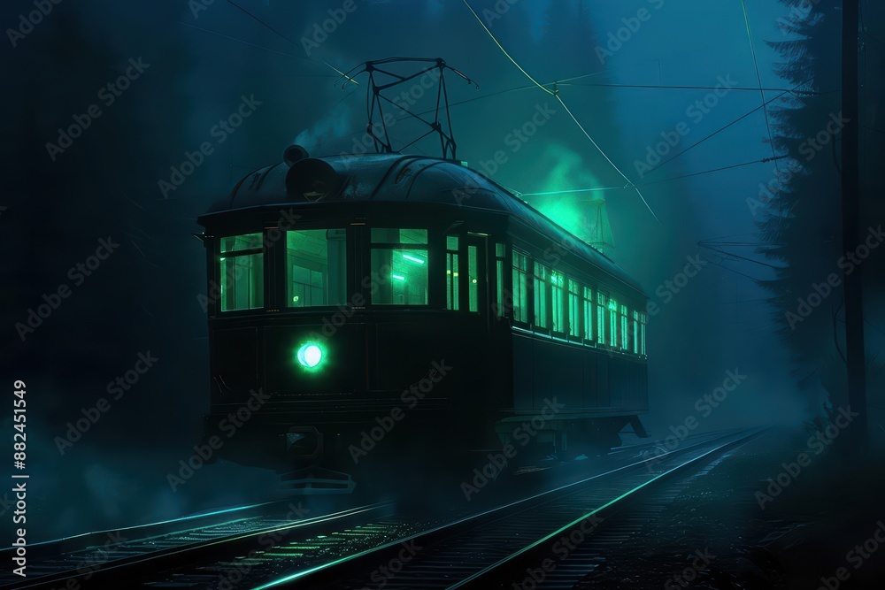 In a supernatural scene, ghostly trams and trains glided along ...