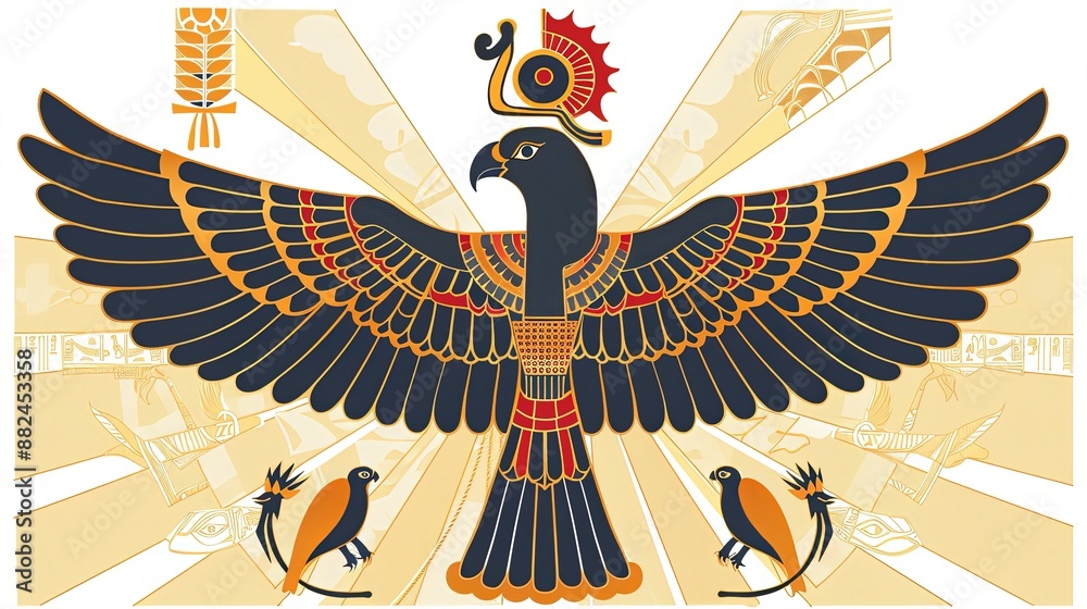 Ra, Ancient Egyptian God of Sun and Creation, Mythological Deity with ...