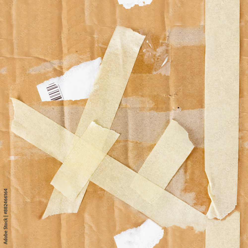 Seamless 4k photo texture of folded and used cardboard paper with torn ...