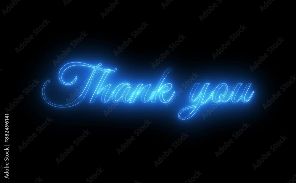 Thank You Neon Title 4k Resolution, Thank You text font with neon light ...