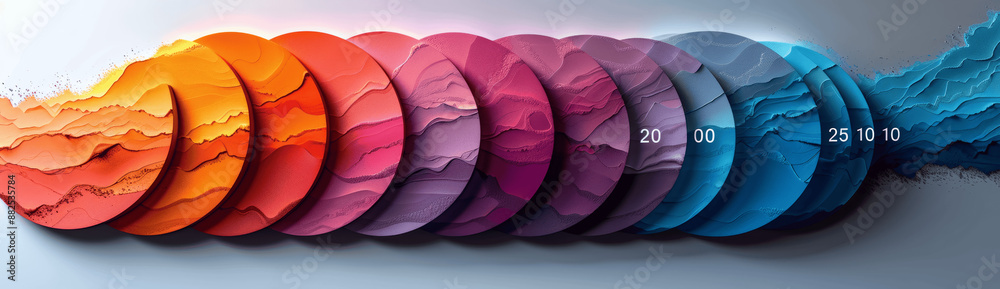 Minimalist Vector Color Wheel Pie Charts with 10-16 Segments for ...