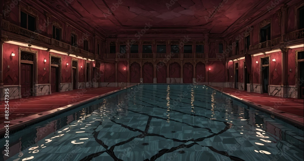 indoor spa resort bathhouse with hot tub and swimming pool in interior ...