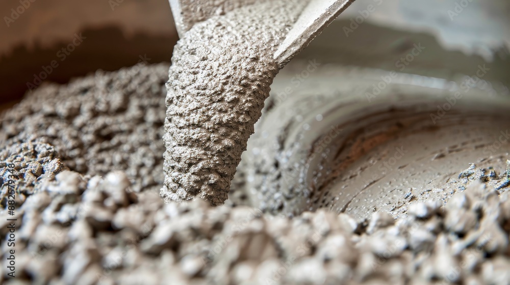 Cement mixing process, showing the combination of Portland cement ...