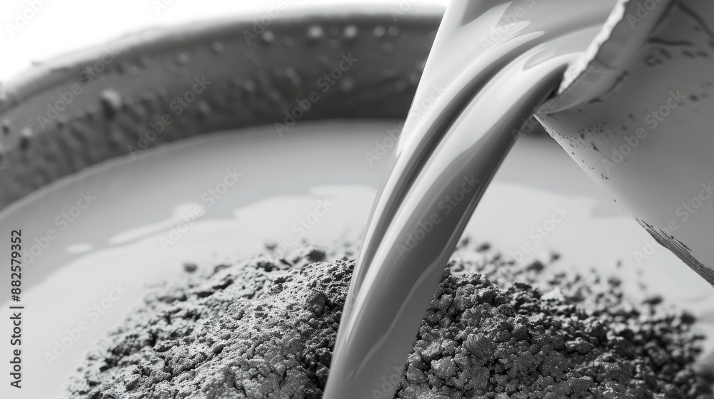 Cement mixing process, showing the combination of Portland cement ...