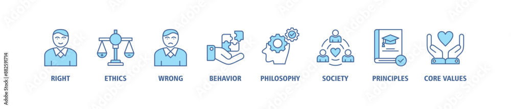 Morality banner web icon set vector symbol illustration concept with ...