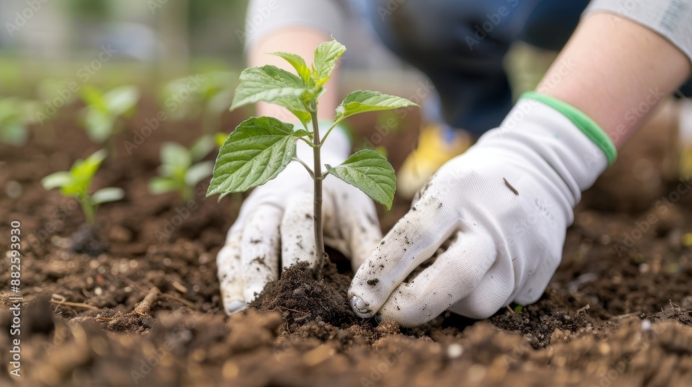 Community plant project in Portland, people collaborating to plant ...