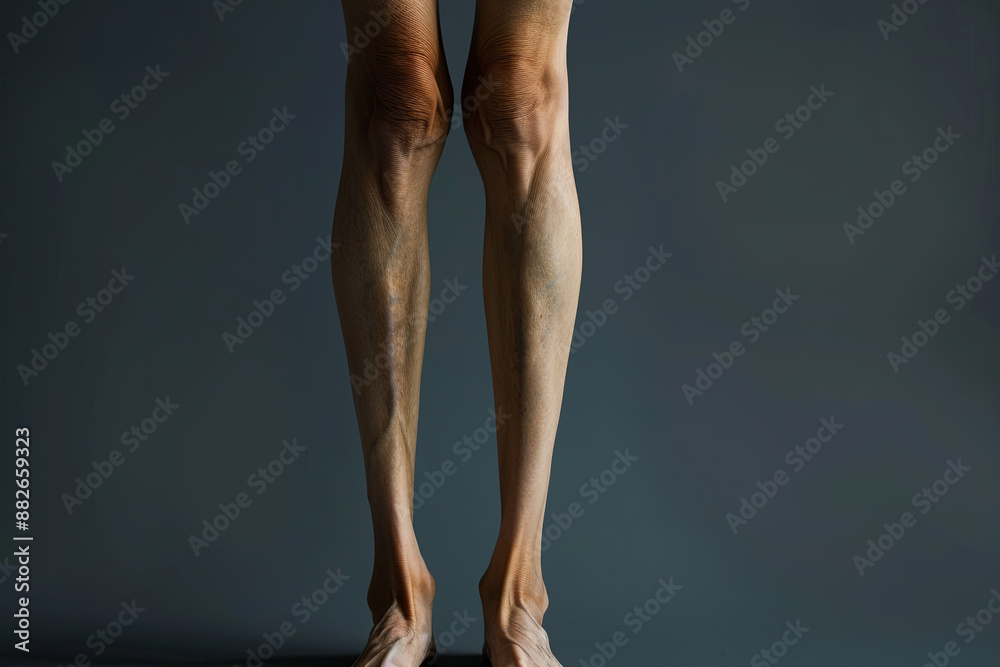 Extremely thin legs highlighting the severe impact of anorexia ...
