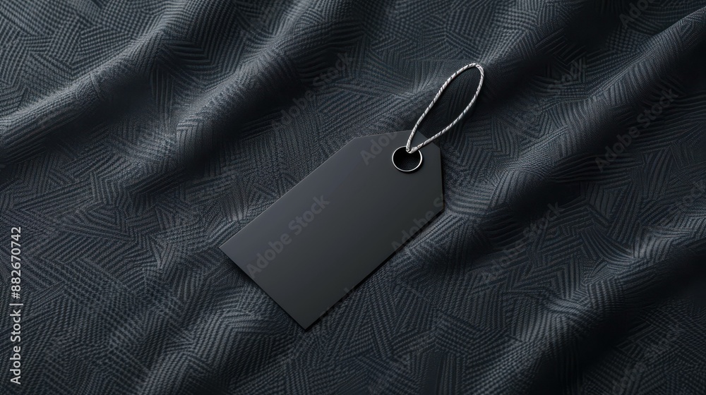 Elegant Black Tag design for clothing. Blank label mockup on a stylish ...