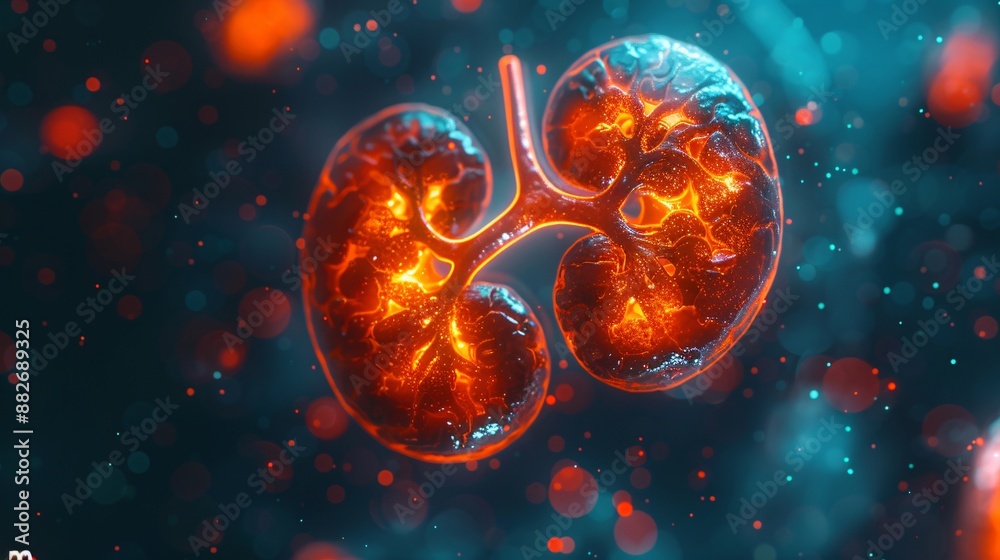 Chronic kidney condition: illustration showing the effects of renal ...