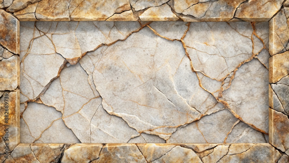 Cracked marble texture frame background with a luxury and natural rock ...