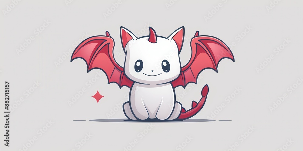 Flat Aswang clip art in simple line drawing style on white background ...