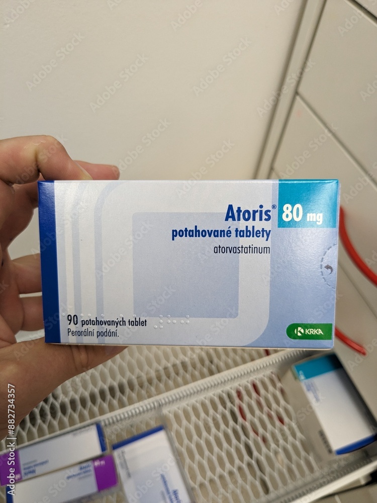 Prague, Czech Republic - July 10 2024: ATORIS box of medication with ...