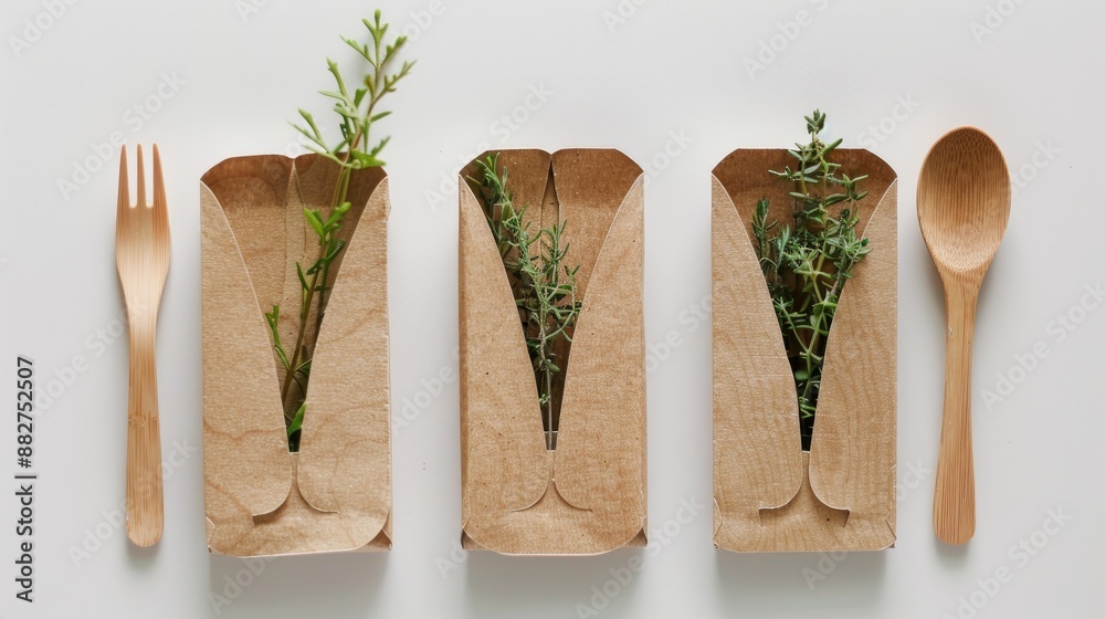 Eco Friendly Paper Packaging for Wooden Cutlery Sustainable Zero Waste ...