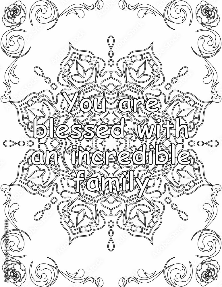 Printable mandala coloring page for kids and adults with motivational ...
