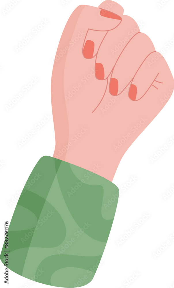 Man fist fight symbol, human hold revolution gesture, woman show up ...