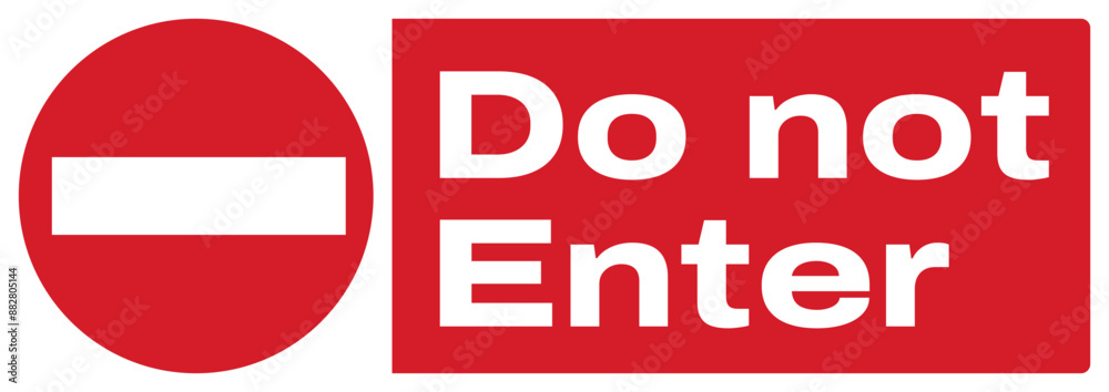 ISO prohibition safety signs_do not enter landscape size 1/2 a4,a3,a2 ...